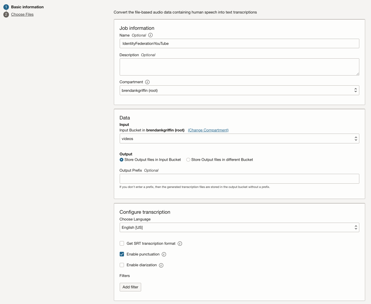 Using OCI AI to convert speech to text 📖 – Brendan's Tech Ramblings