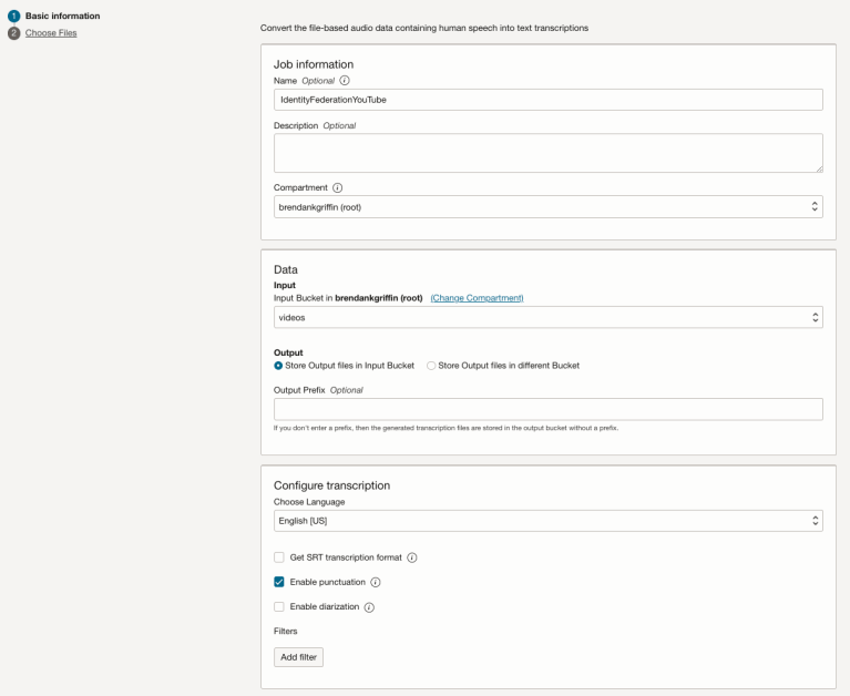 Using OCI AI to convert speech to text 📖 – Brendan's Tech Ramblings