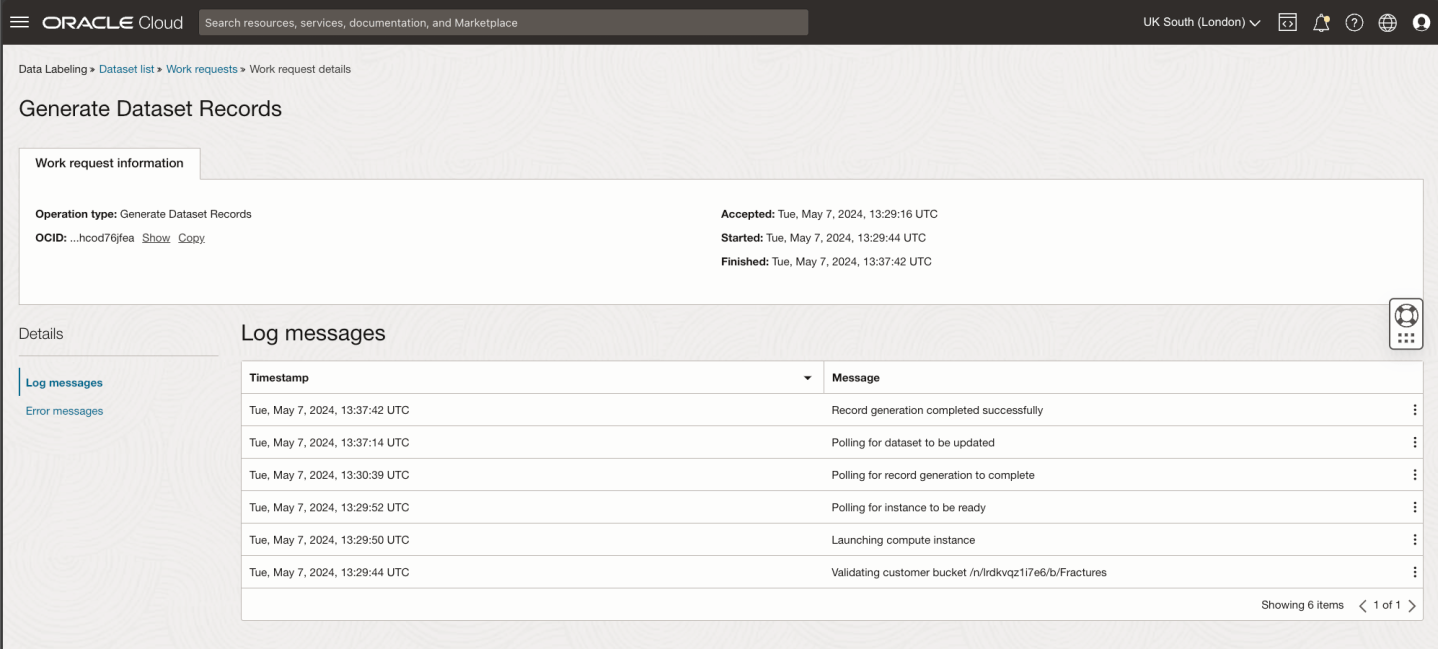 Creating a Dataset in OCI Data Labeling fails with “Content-Type ...