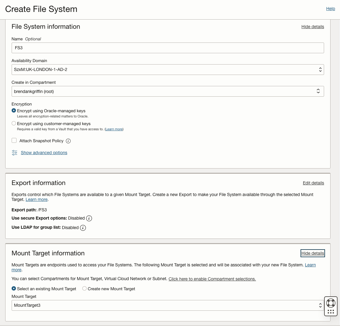 Unable to Create a Mount Target in OCI – Brendan's Tech Ramblings